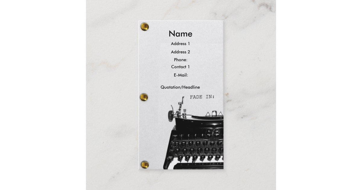 Screenwriter Scriptwriter Film business card | Zazzle