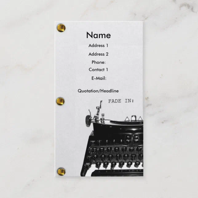 Screenwriter Scriptwriter Film business card | Zazzle