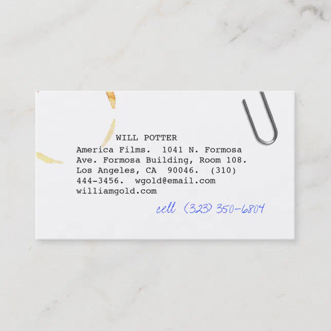 Screenwriter v business card | Zazzle