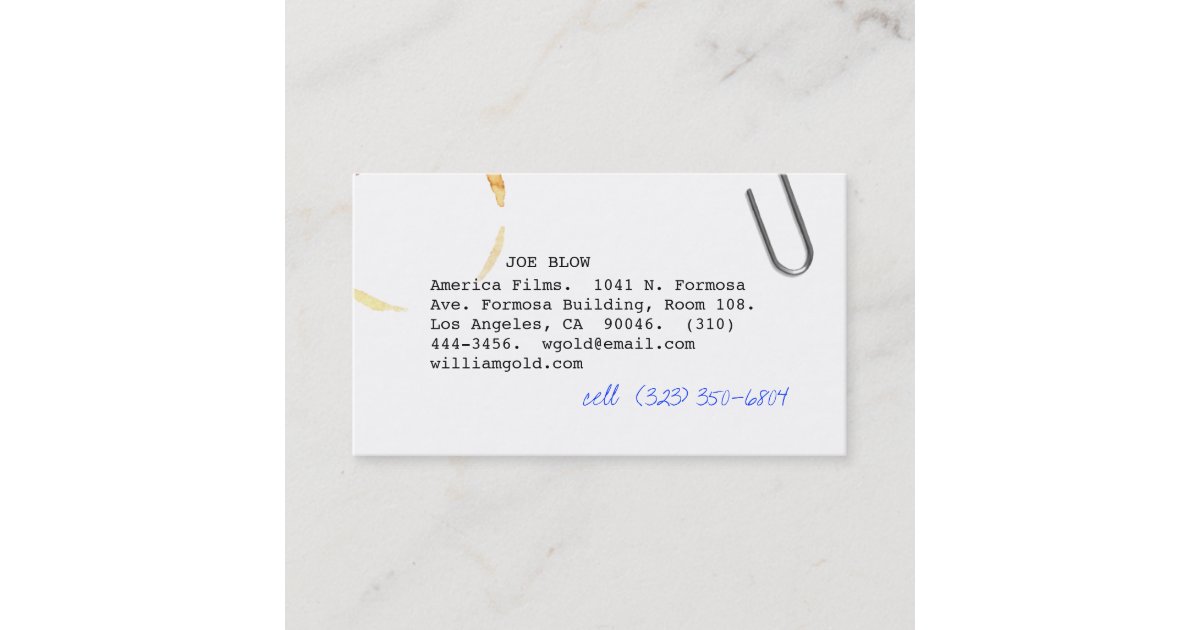 Screenwriter vi business card | Zazzle