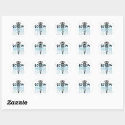 Screw Prostate Cancer Classic Round Sticker | Zazzle