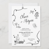 Scribble Doodle All in one Wedding Invitation | Zazzle