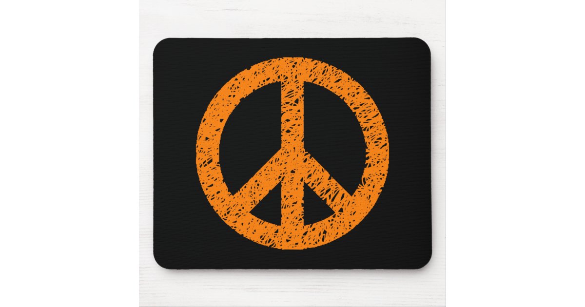 Scribble Stencilled Peace Symbol Mouse Pad | Zazzle