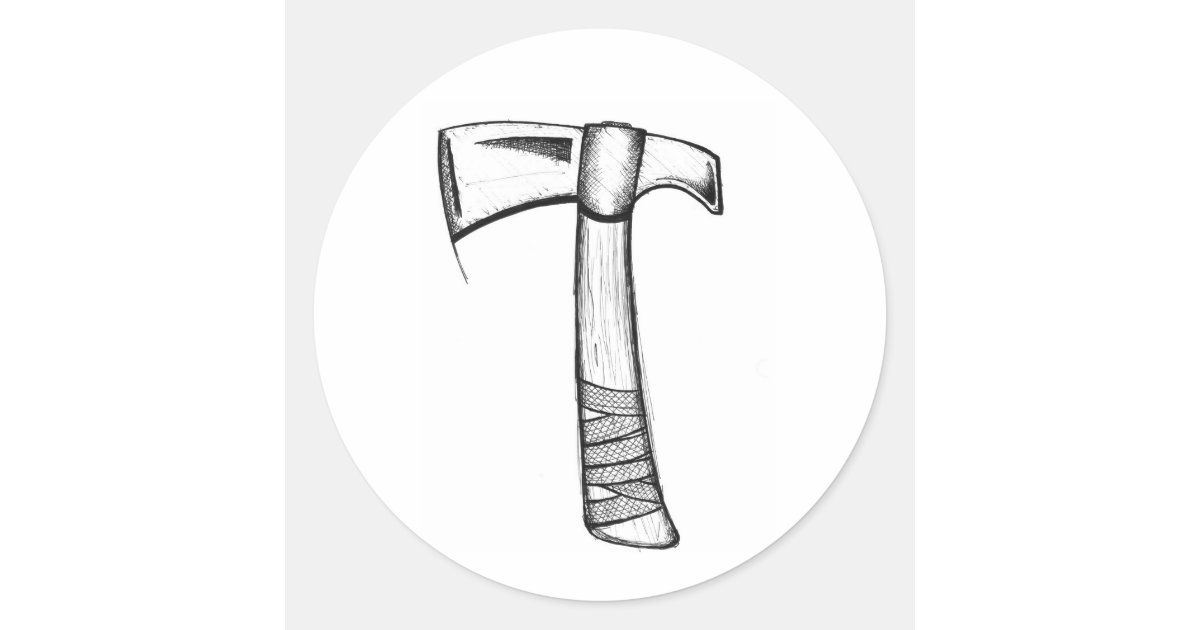 Scribble Tomahawk Sticker | Zazzle