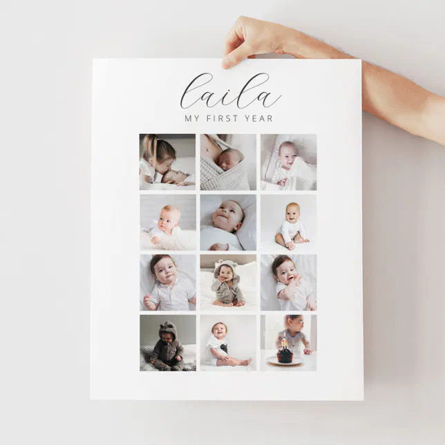 Script 1st Year 12 Photo Collage Poster | Zazzle