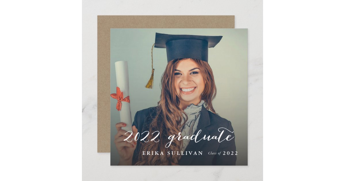 Script 2022 Graduation Photo Party Invitation | Zazzle