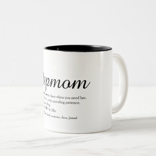 Script Best Ever Stepmom Stepmother Definition Two Tone Coffee Mug