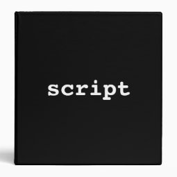 Script Black Binder | Zazzle