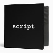 Script Black Binder | Zazzle