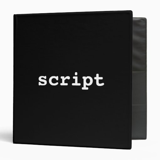 Script Black Binder | Zazzle