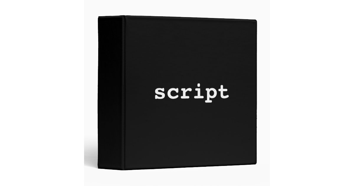 Script Black Binder | Zazzle