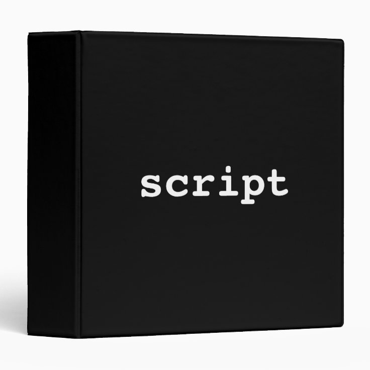 Script Black Binder | Zazzle