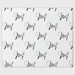 Script Calligraphy Black & White Monogrammed Name Wrapping Paper | Zazzle