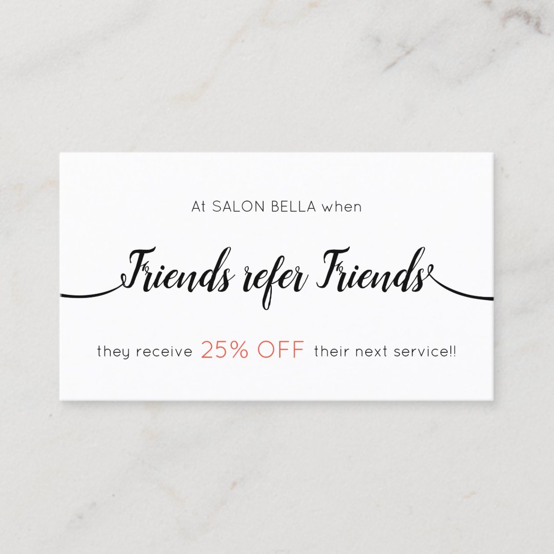 Script Calligraphy Customer Referral | Zazzle