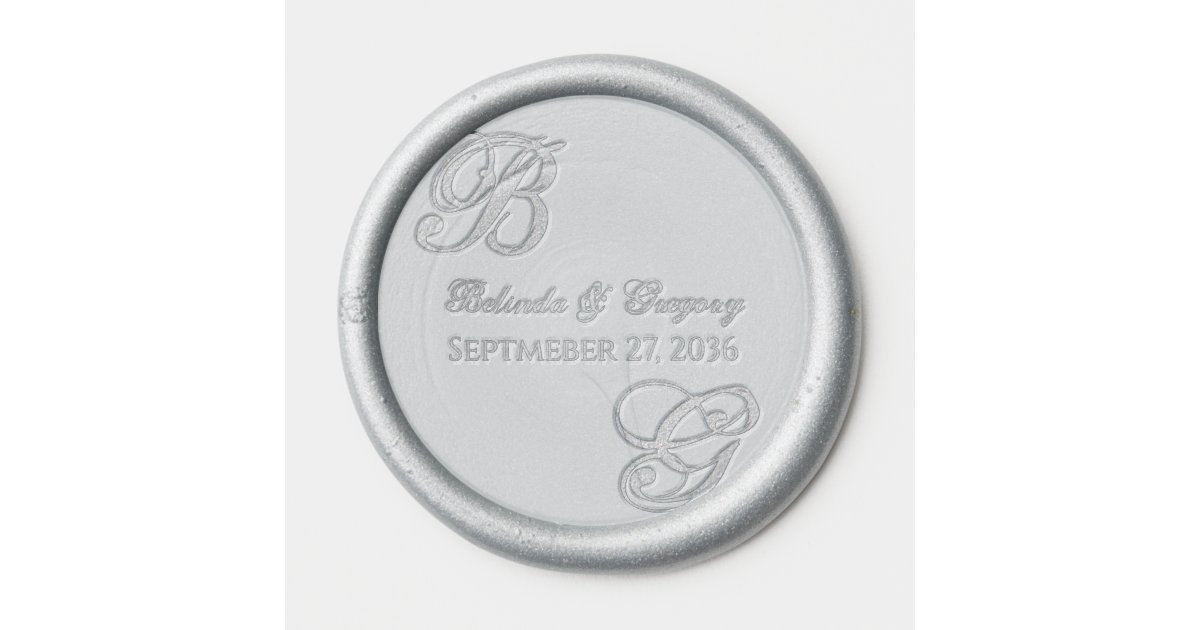 Script Calligraphy Monogram Initials Wedding Wax Seal Sticker | Zazzle