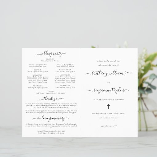 Script Catholic Wedding Ceremony with Mass Program | Zazzle