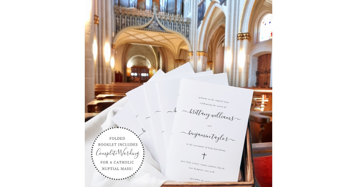 Script Catholic Wedding Ceremony with Mass Program | Zazzle