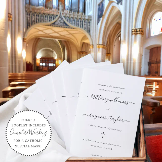 Script Catholic Wedding Ceremony with Mass Program | Zazzle