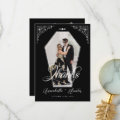 Script Coffin Photo Gothic Halloween Wedding Thank You Card | Zazzle