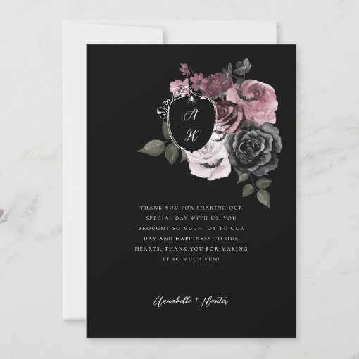 Script Coffin Photo Gothic Halloween Wedding Thank You Card | Zazzle