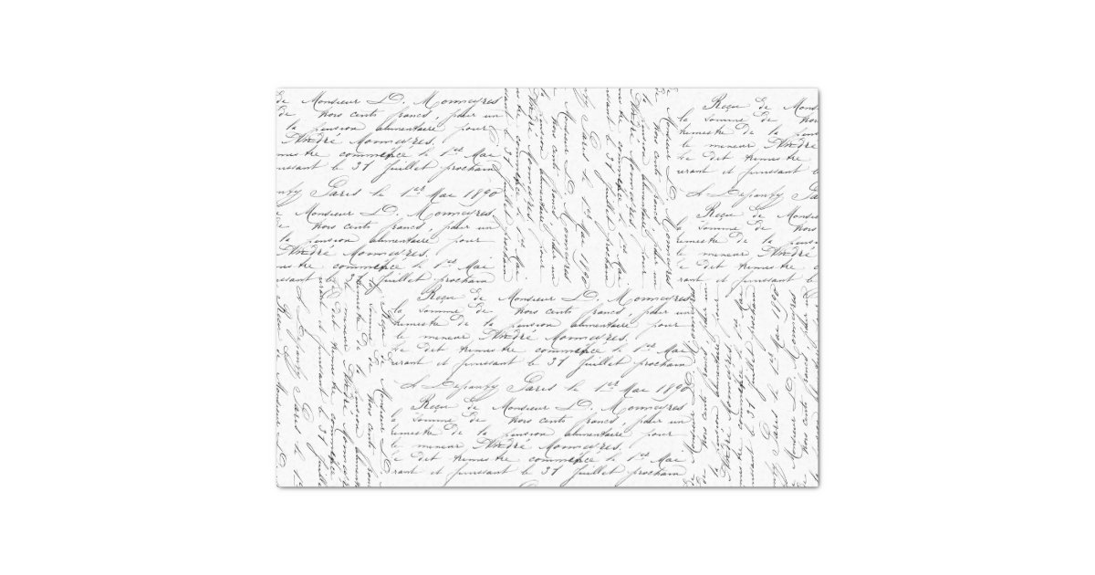 Script Collage Tissue Paper | Zazzle