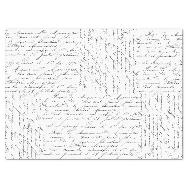 Script Collage Tissue Paper | Zazzle
