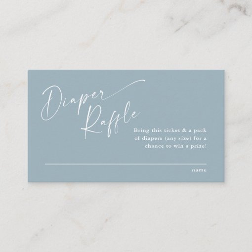 Script Diaper Raffle Boys Baby Shower Enclosure Card | Zazzle