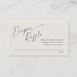 Script Diaper Raffle Neutral Baby Shower Enclosure Card | Zazzle