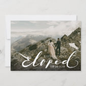 Script Eloped Wedding Marriage Announcement Card | Zazzle