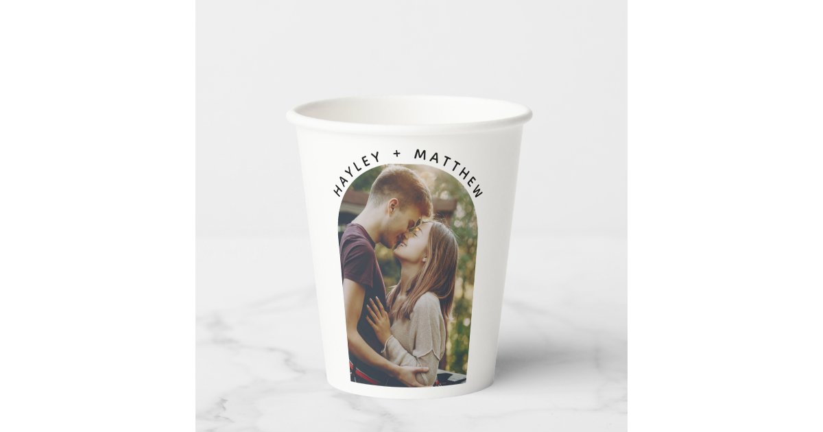 Script Engagement Photo Better Together Custom Paper Cups | Zazzle