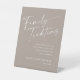 Script Family Traditions Neutral Baby Shower Pedestal Sign | Zazzle