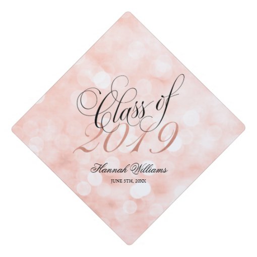 Script Faux Rose Gold 2019 Graduation Cap Topper | Zazzle