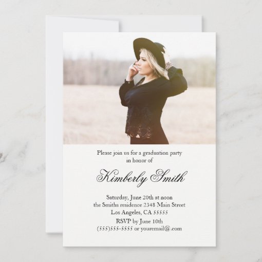 Script font graduation invitation | Zazzle