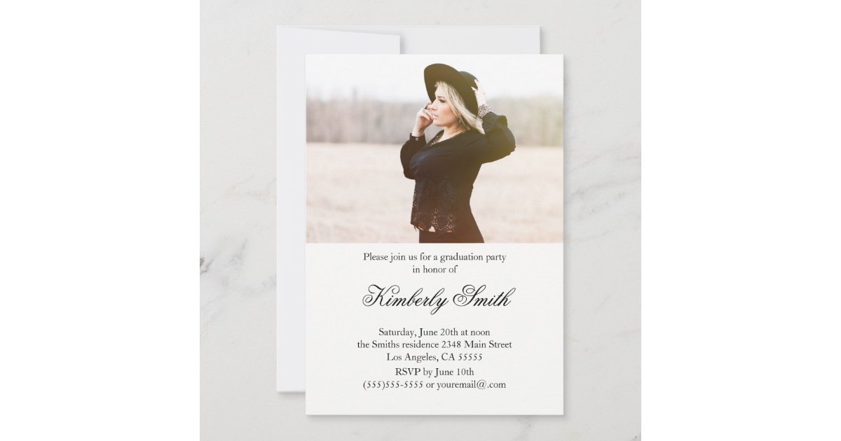 Script font graduation invitation | Zazzle