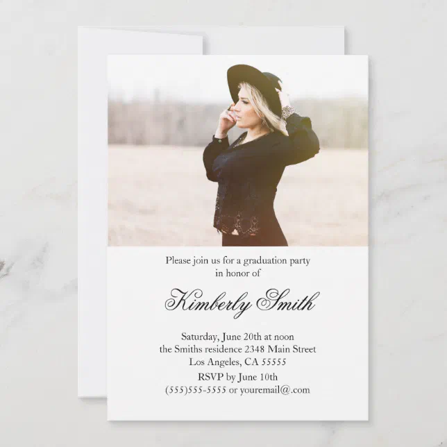 Script font graduation invitation | Zazzle