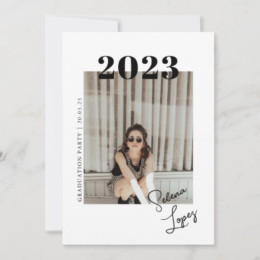 Script Graduation 2-sided Photo Portrait Party In Invitation | Zazzle