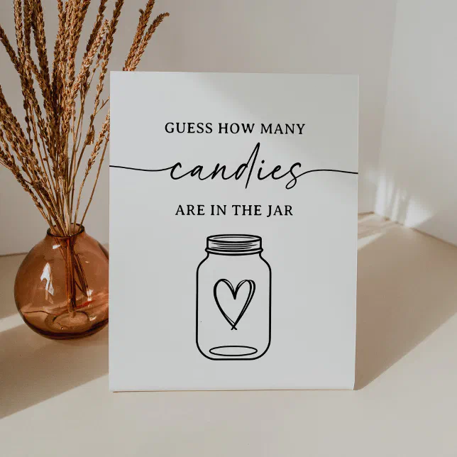 Script Guess How Many Candies are in the Jar Sign | Zazzle