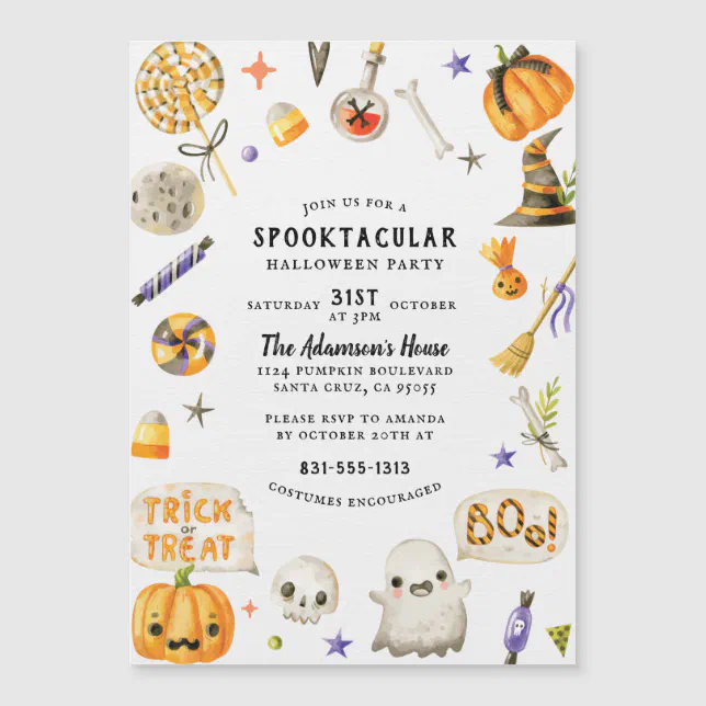 Script & Hand Painted Spooktacular Halloween Party | Zazzle