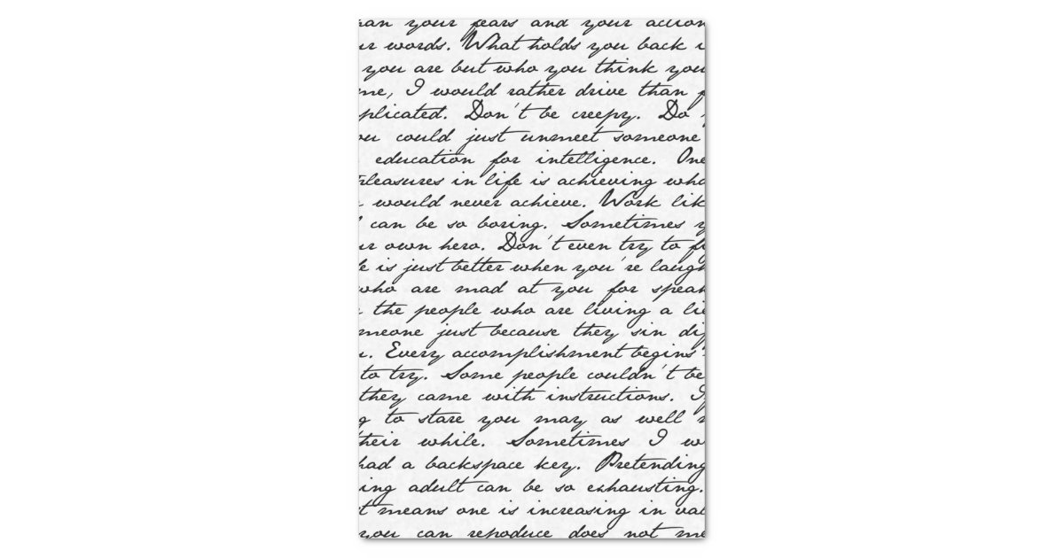Script Handwriting Tissue Paper | Zazzle