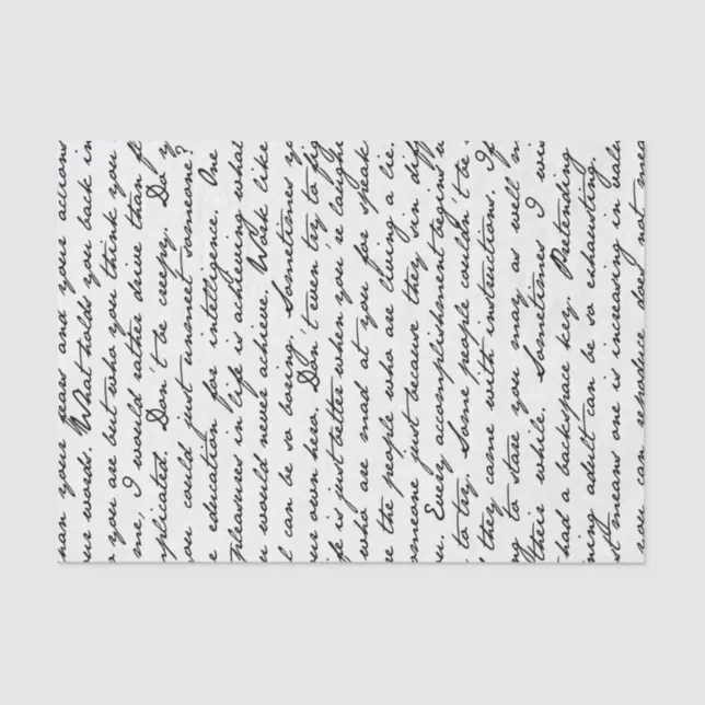 Script Handwriting Tissue Paper | Zazzle