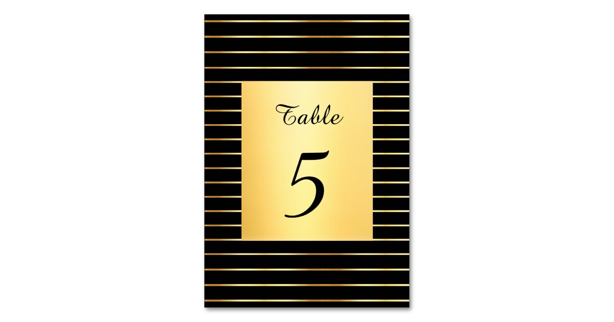 Script Handwritten Black And Gold Elegant Template Table Number | Zazzle
