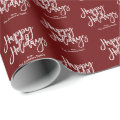 Script Happy Holidays Burgundy Red Christmas Wrapping Paper | Zazzle