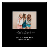Script heart cute modern photo best friends poster | Zazzle