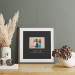 Script heart cute modern photo best friends poster | Zazzle