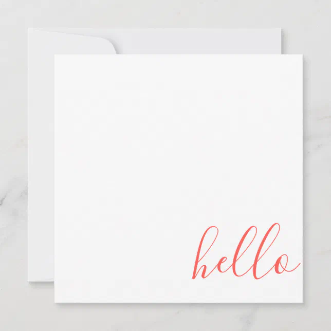 Script Hello Note Card | Zazzle