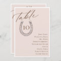 Script Horseshoe Table Number Seating Chart Cards | Zazzle