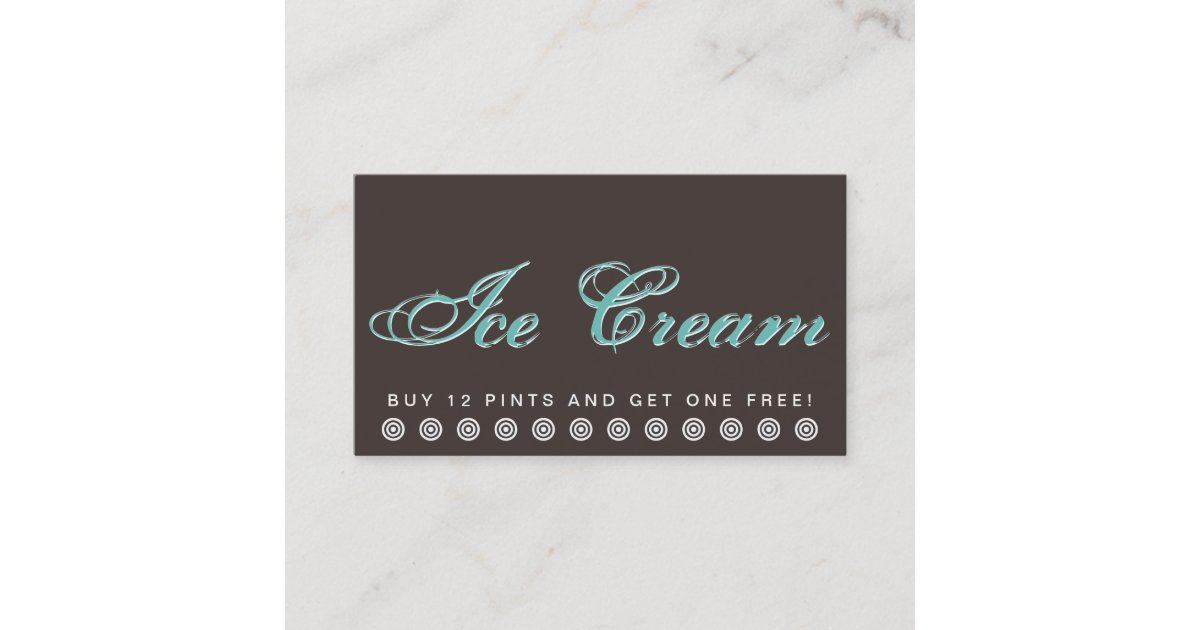 script ICE CREAM customer loyalty card | Zazzle