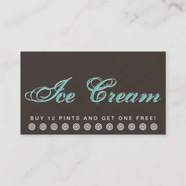 script ICE CREAM customer loyalty card | Zazzle