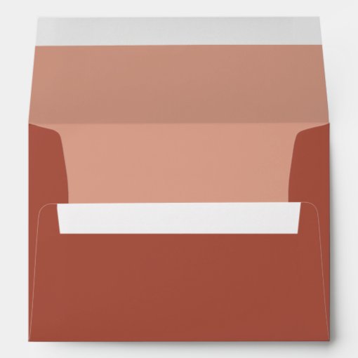 Script initials terracotta wedding envelope | Zazzle