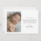 Script Introducing Baby Photo Thank You Card | Zazzle